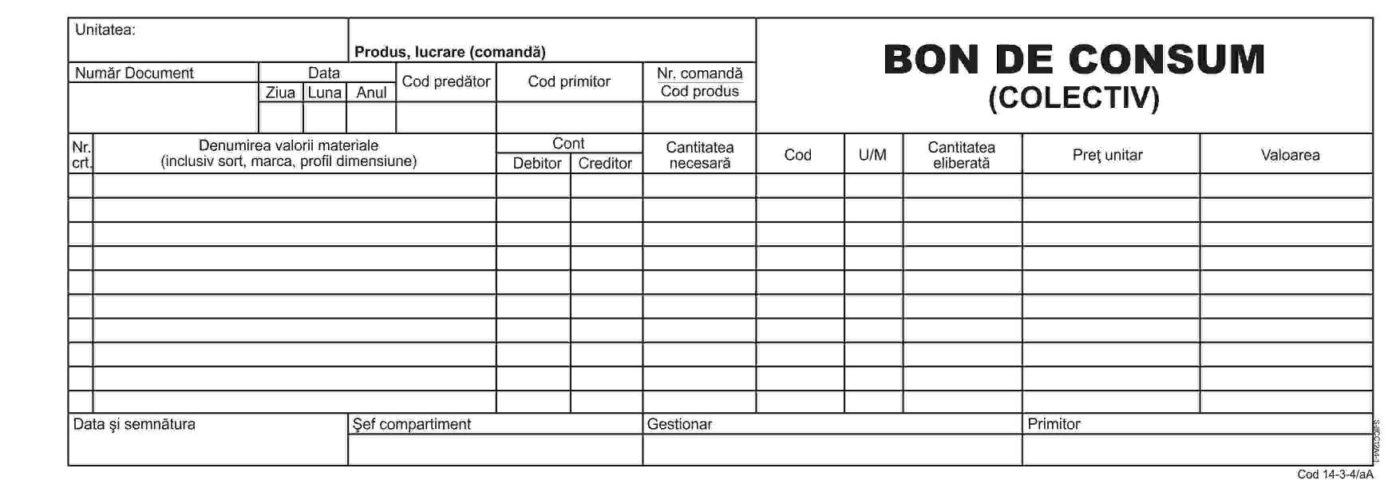 Bon de consum (colectiv) 1/2A4 carnet, autocopiativ - Silvaniaprint