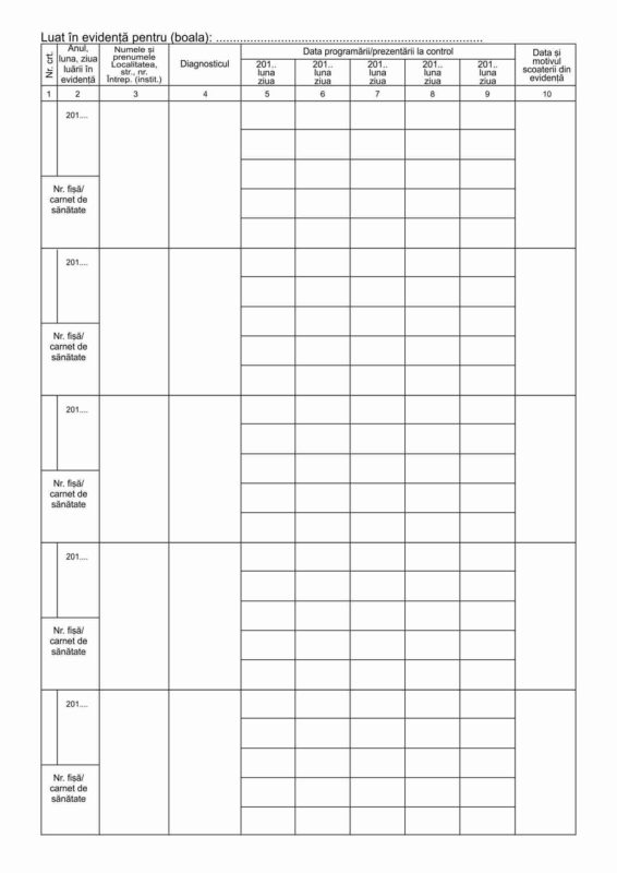 Registru bolnavi cronici A4 carnet - Silvaniaprint