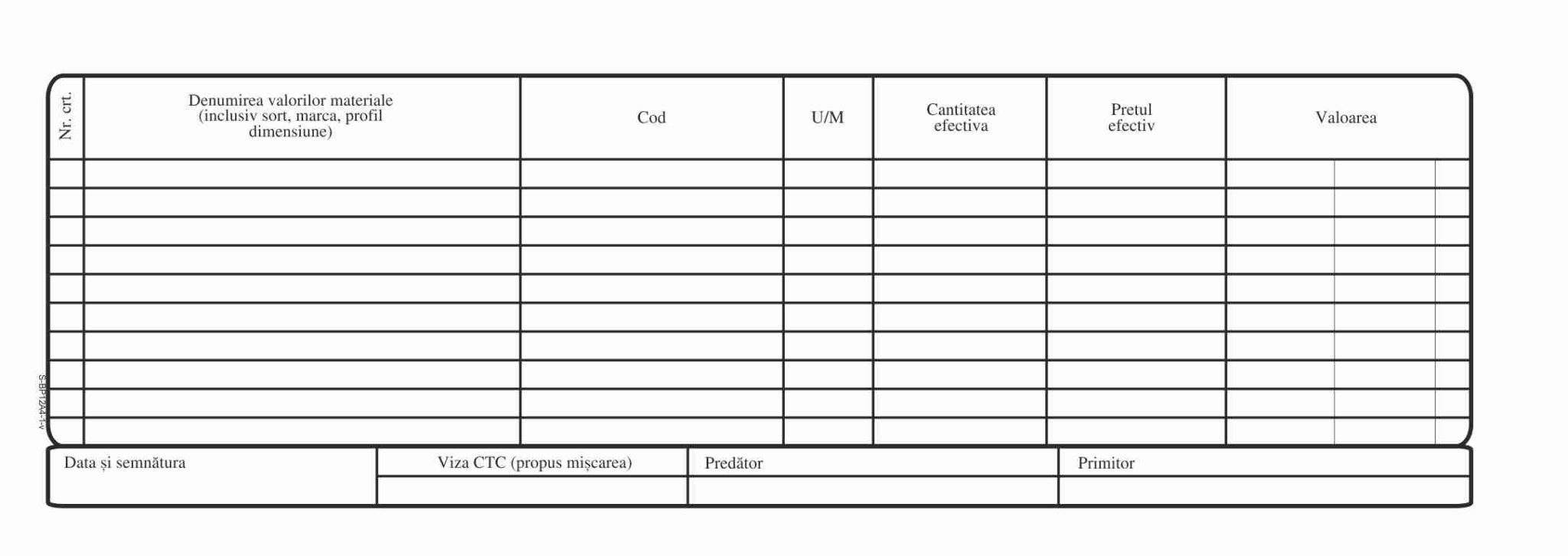Bon de predare transfer restituire 1/2A4 - Silvaniaprint