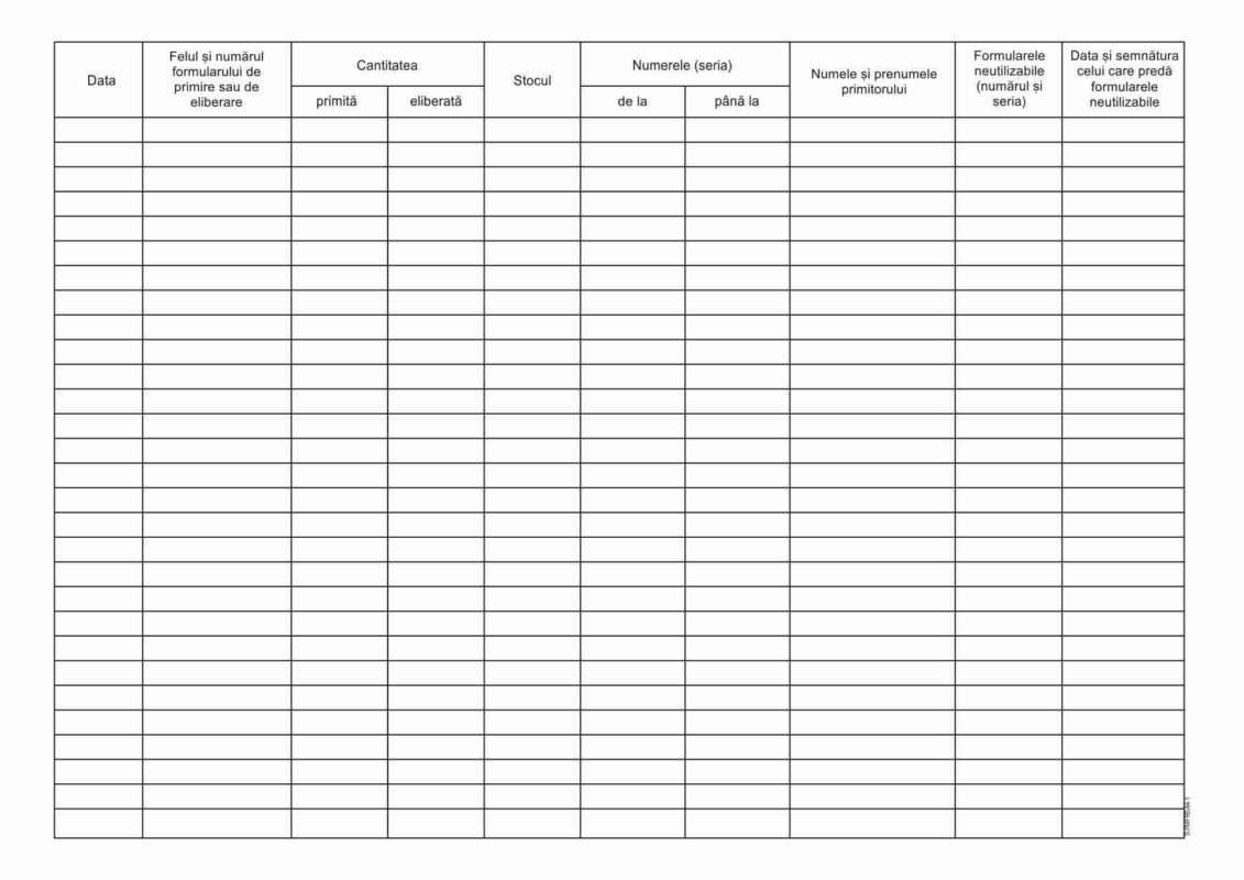 Fisa magazie a formularelor cu regim special A4 - Silvaniaprint