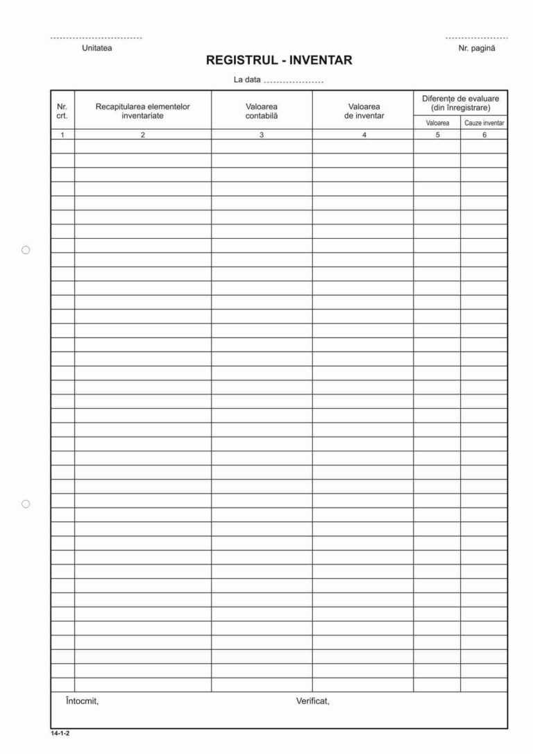 Registru inventar A4 - Silvaniaprint