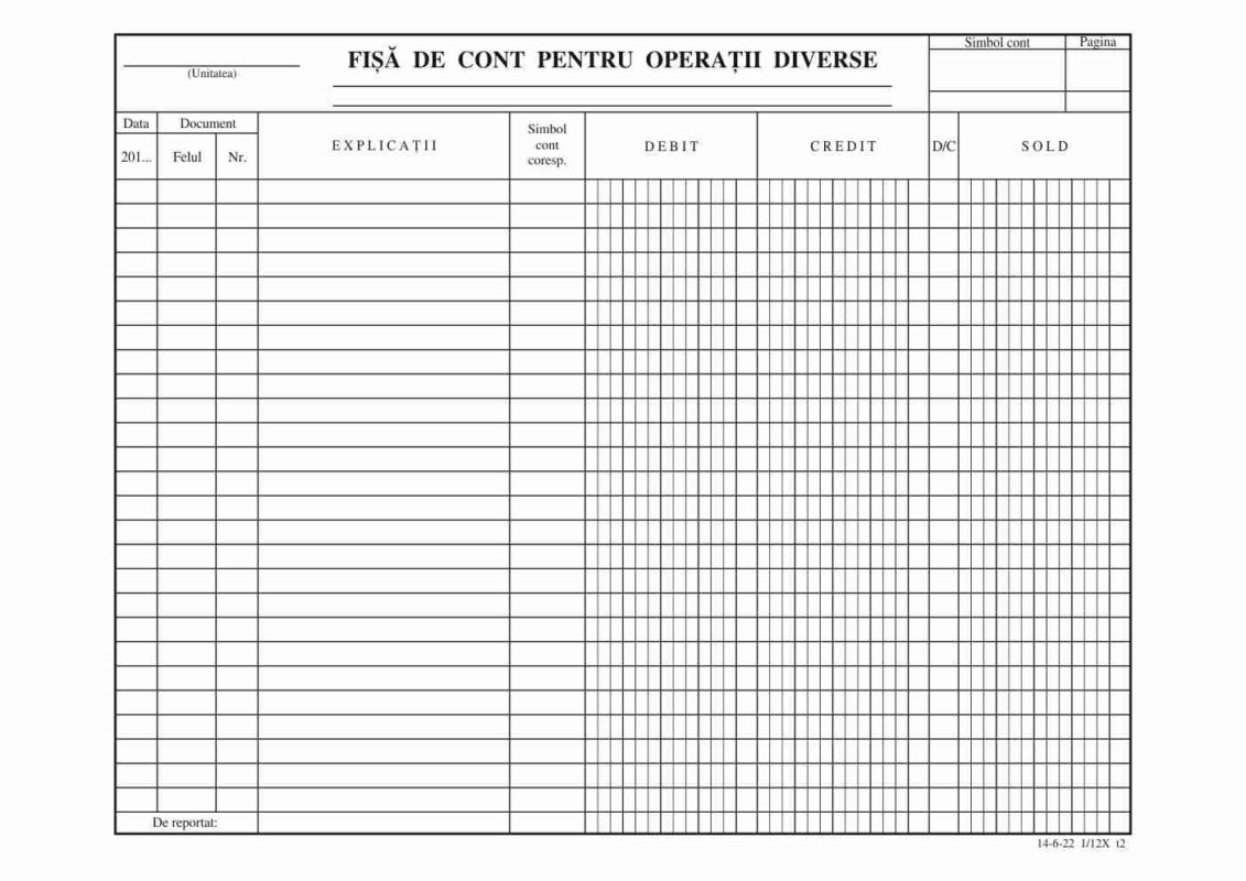Fisa de cont operatiuni diverse A4, duplex - Silvaniaprint